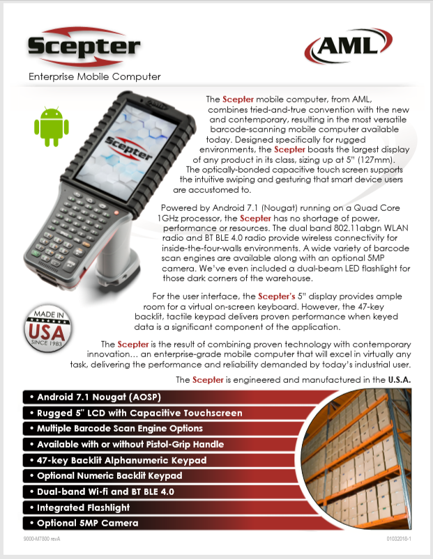 AML Scepter Product Brochure | General Data