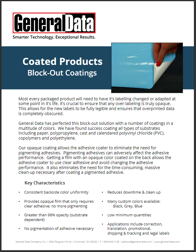 Block-Out Coatings Sales Brochure | General Data