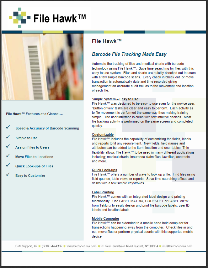 File Hawk™ Barcode File Tracking System Brochure | General Data Company ...